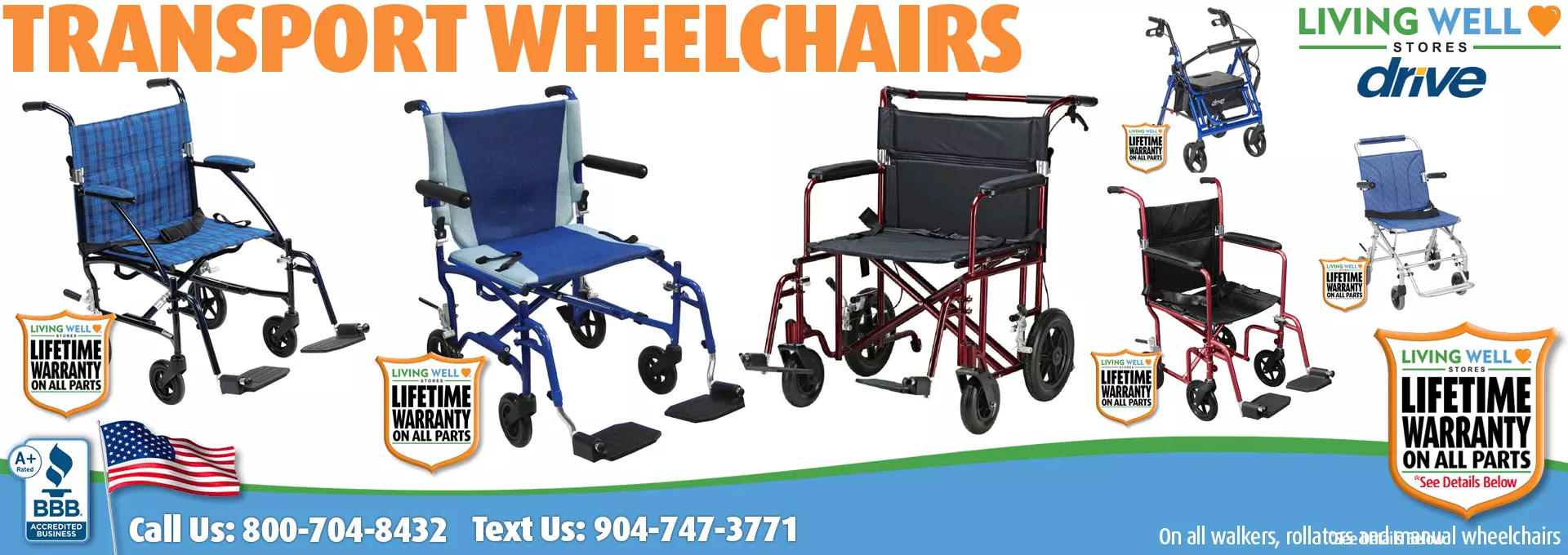 Living Well Stores: Transport Wheelchairs